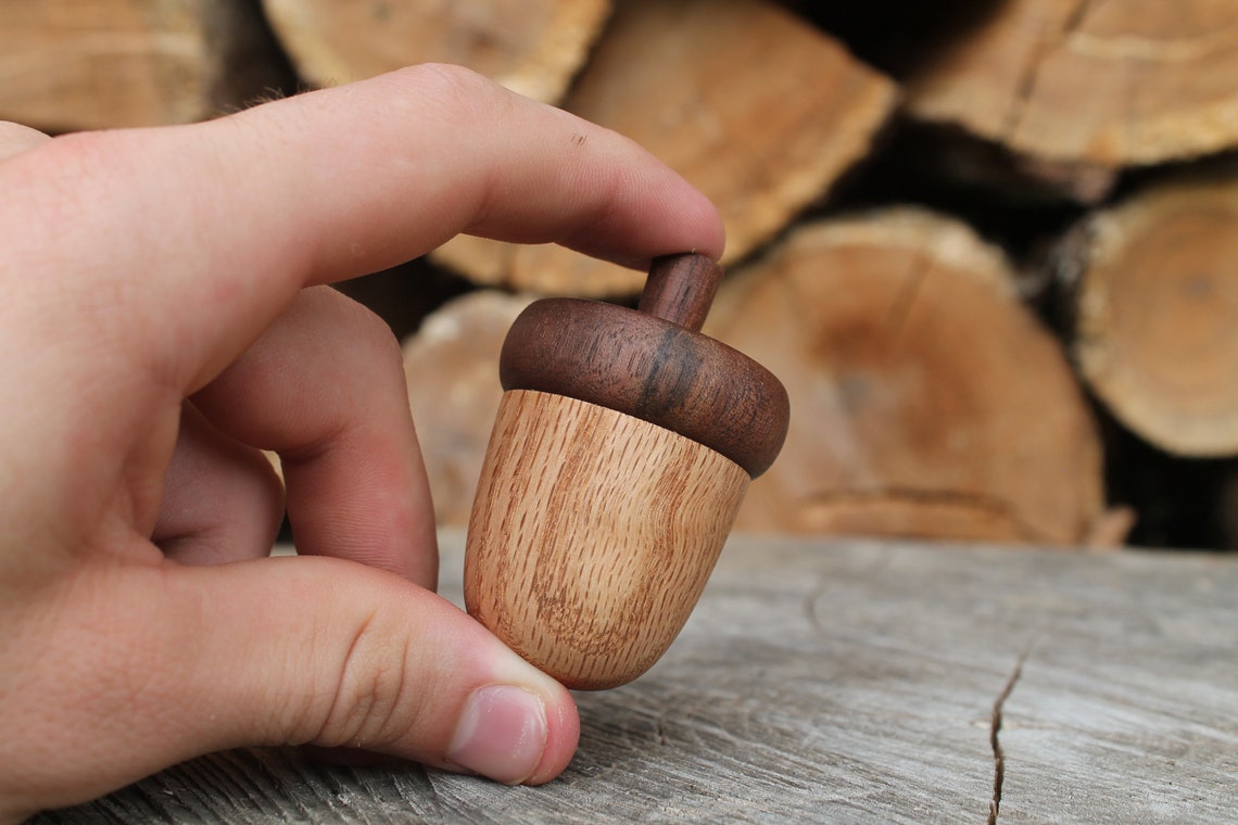 Walnut and red oak acorn box | Etsy
