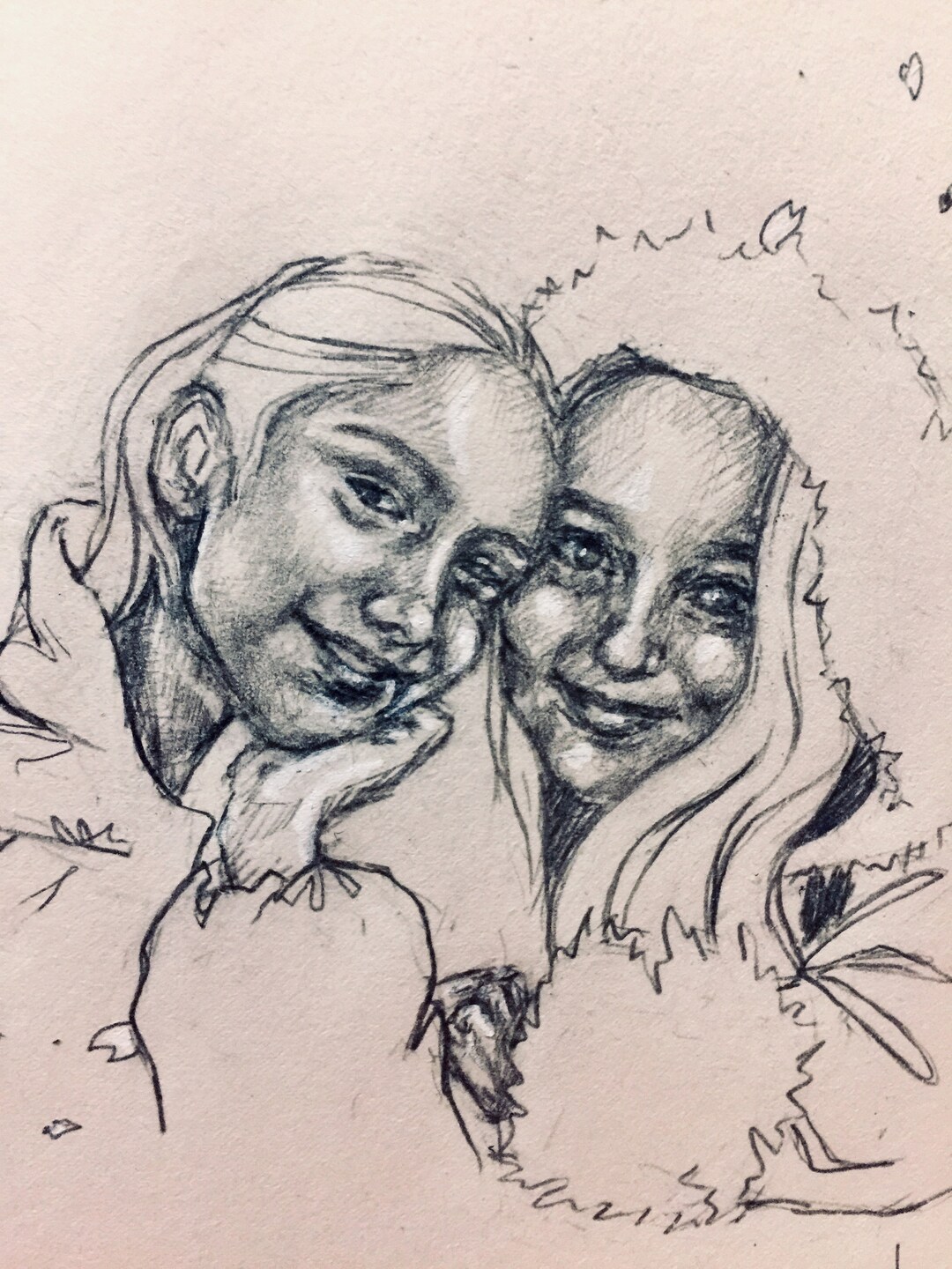 Small Custom Hand Drawn Pencil Portrait Sketch, Mini Portraits ...