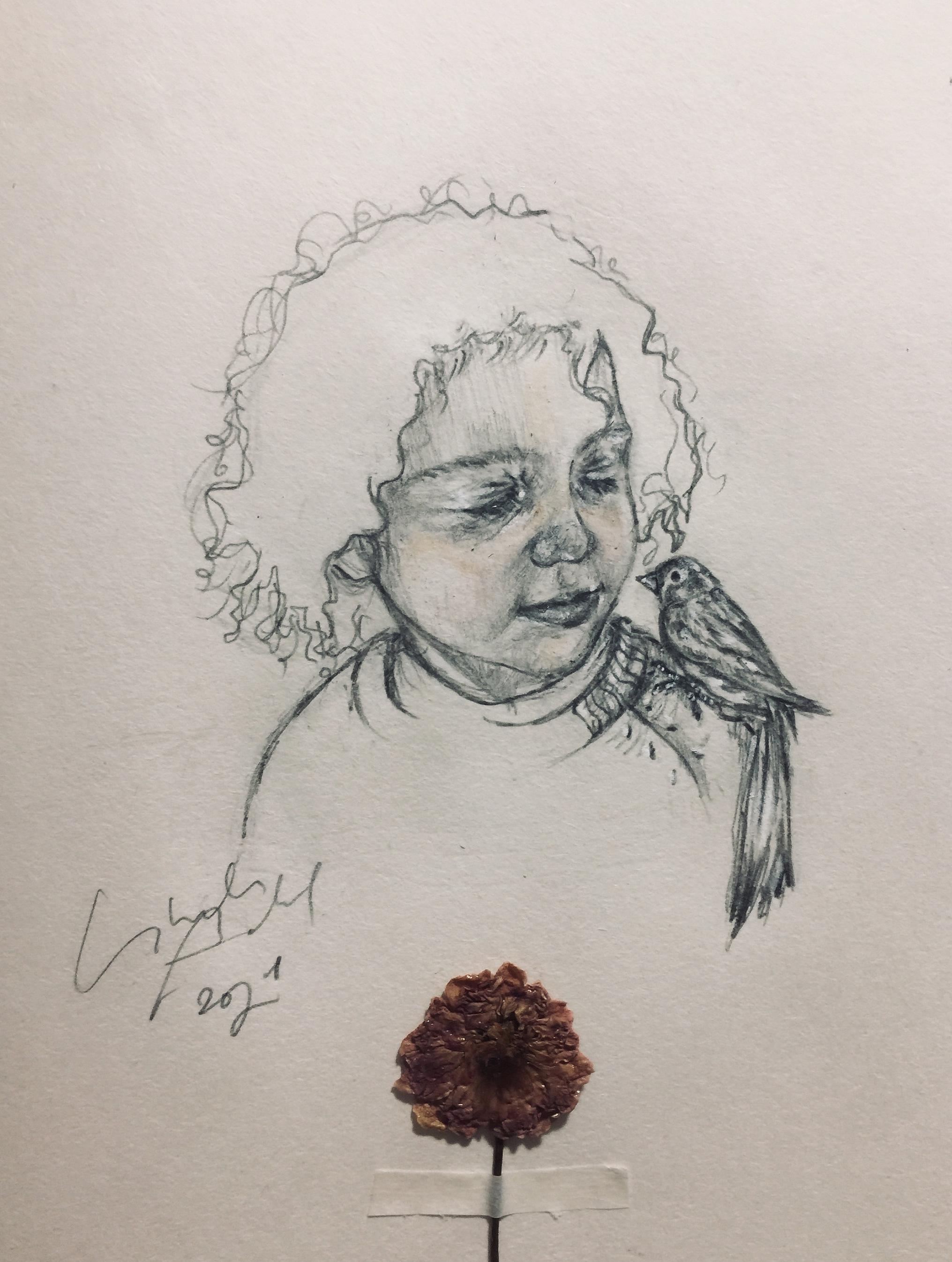 Small Custom Hand Drawn Pencil Portrait Sketch, Mini Portraits ...