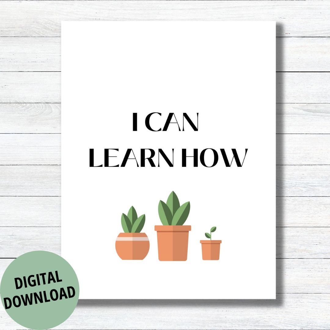 Growth Mindset Printable Posters Greenery Theme Classroom Decor - Etsy