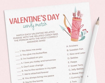 Candy Bar Match Up - Etsy