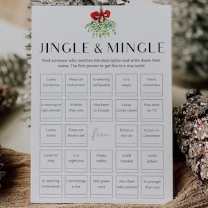 Christmas Icebreaker Bingo Find the Guest Christmas Find Someone Who ...
