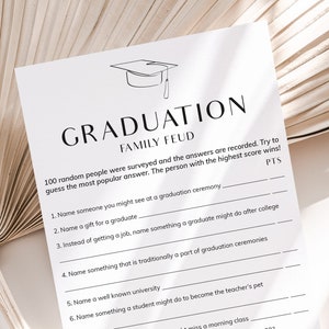 Graduation Family Feud Questions and Answers Printable Graduation Feud ...
