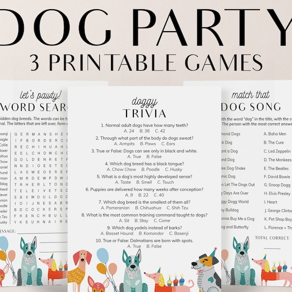 Printable Give a Dog a Bone Game, Pin the Tail on the Puppy Game, Pin ...