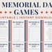 Printable Memorial Day Games for Kids and Adults Patriotic Party ...