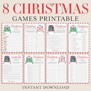 Ugly Sweater Christmas Party Games Bundle Printable Office Holiday ...