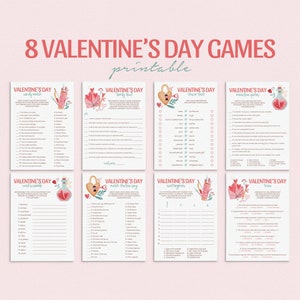 Valentine's Day Games Bundle Printable Valentines Party | Etsy