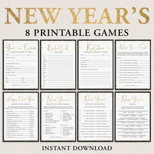 Printable New Years Games Bundle Fun New Year's Eve Game Bundle New ...