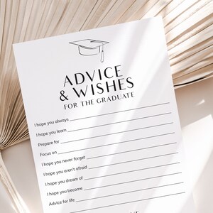 Modern Advice and Wishes for the Graduate Cards Printable Graduation ...