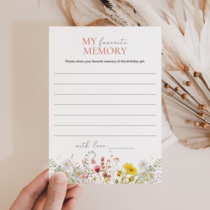 My Favorite Memory of the Birthday Girl Wildflower Birthday Card ...
