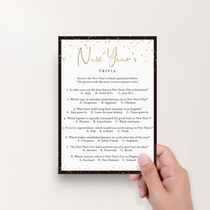 New Years Trivia Printable New Years Quiz Fun Facts About New - Etsy