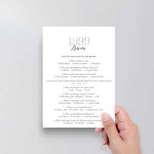 25th Anniversary Party Games Married in 1999 Trivia Printable 25th ...