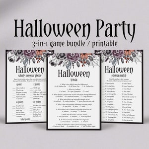 Floral Halloween Party Games Bundle, Halloween Games for Ladies Night ...