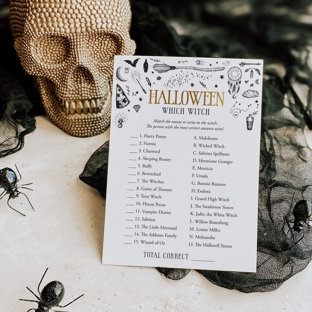 Which Witch Game Printable Halloween Witch Matching Game Witches ...