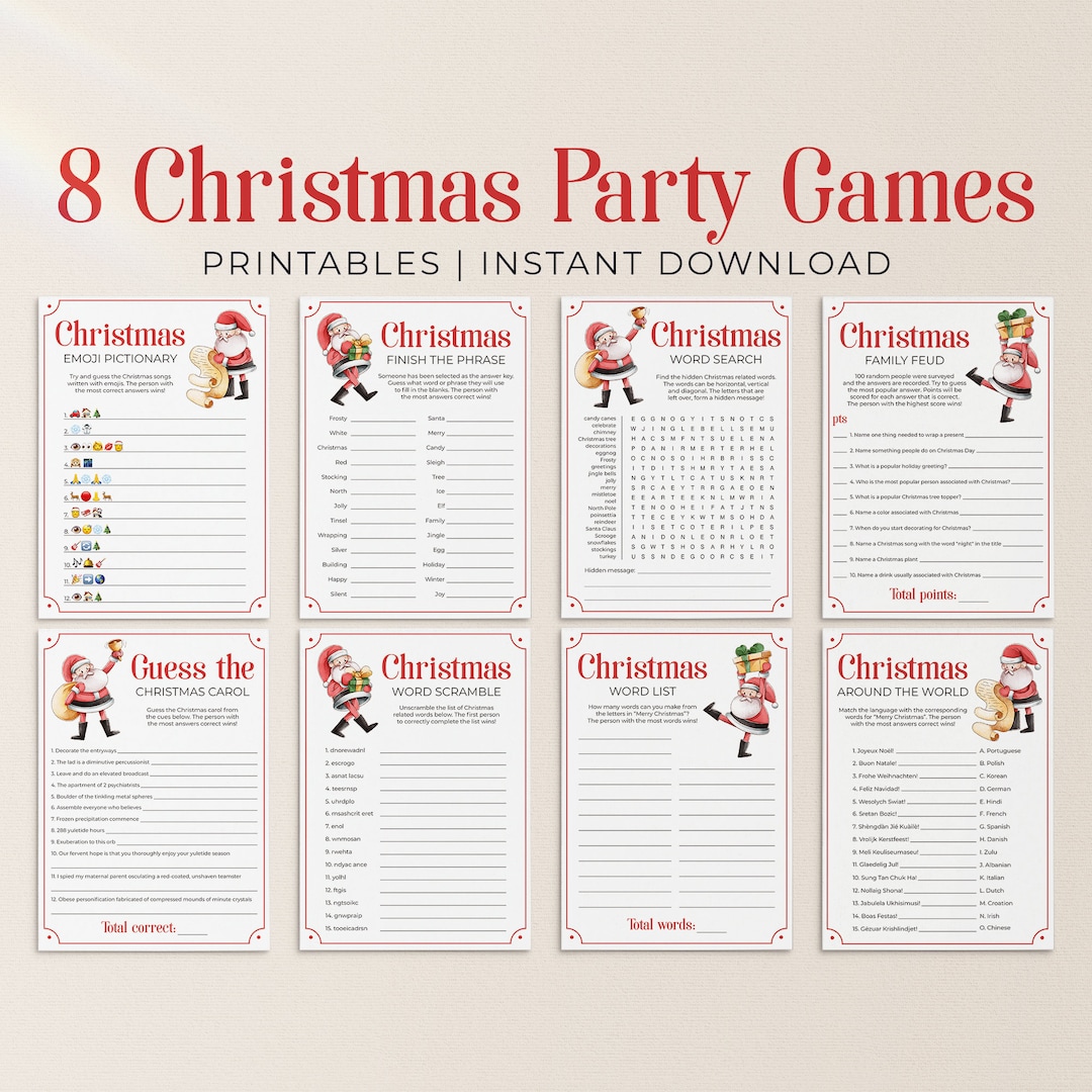 Christmas Games Bundle Printable Christmas Family Games - Etsy