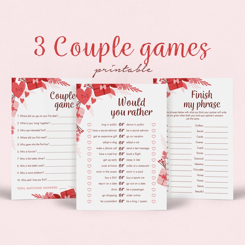 Couple Games Printable Date Night Games Anniversary Games for - Etsy