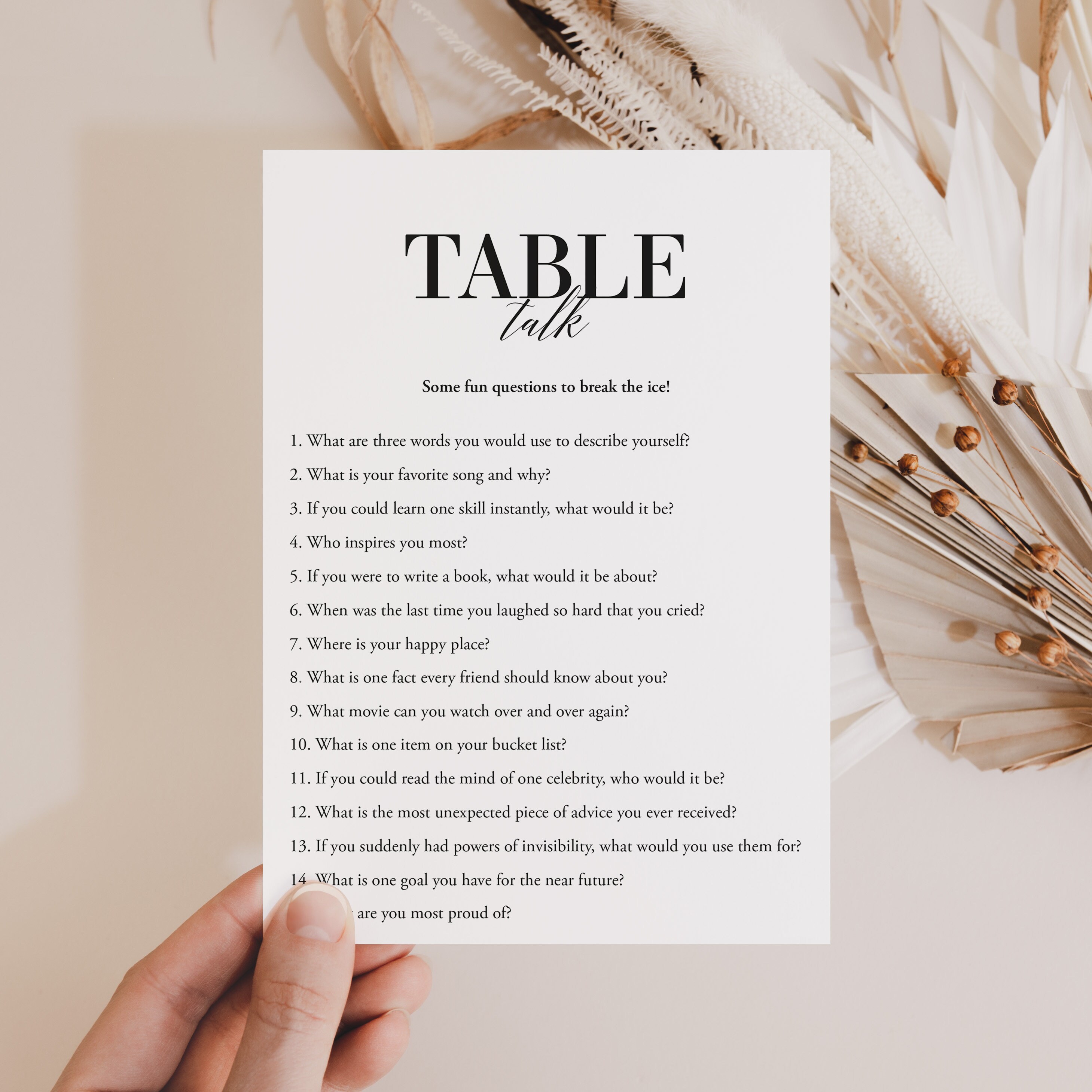 Printable Conversation Starter Table Talk Topics Instant - Etsy Australia