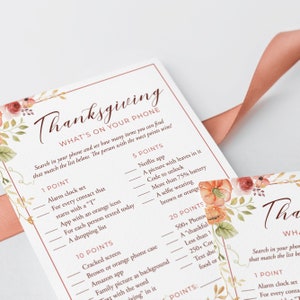 Thanksgiving Games for Family Printable Autumn Floral Thanksgiving Game ...