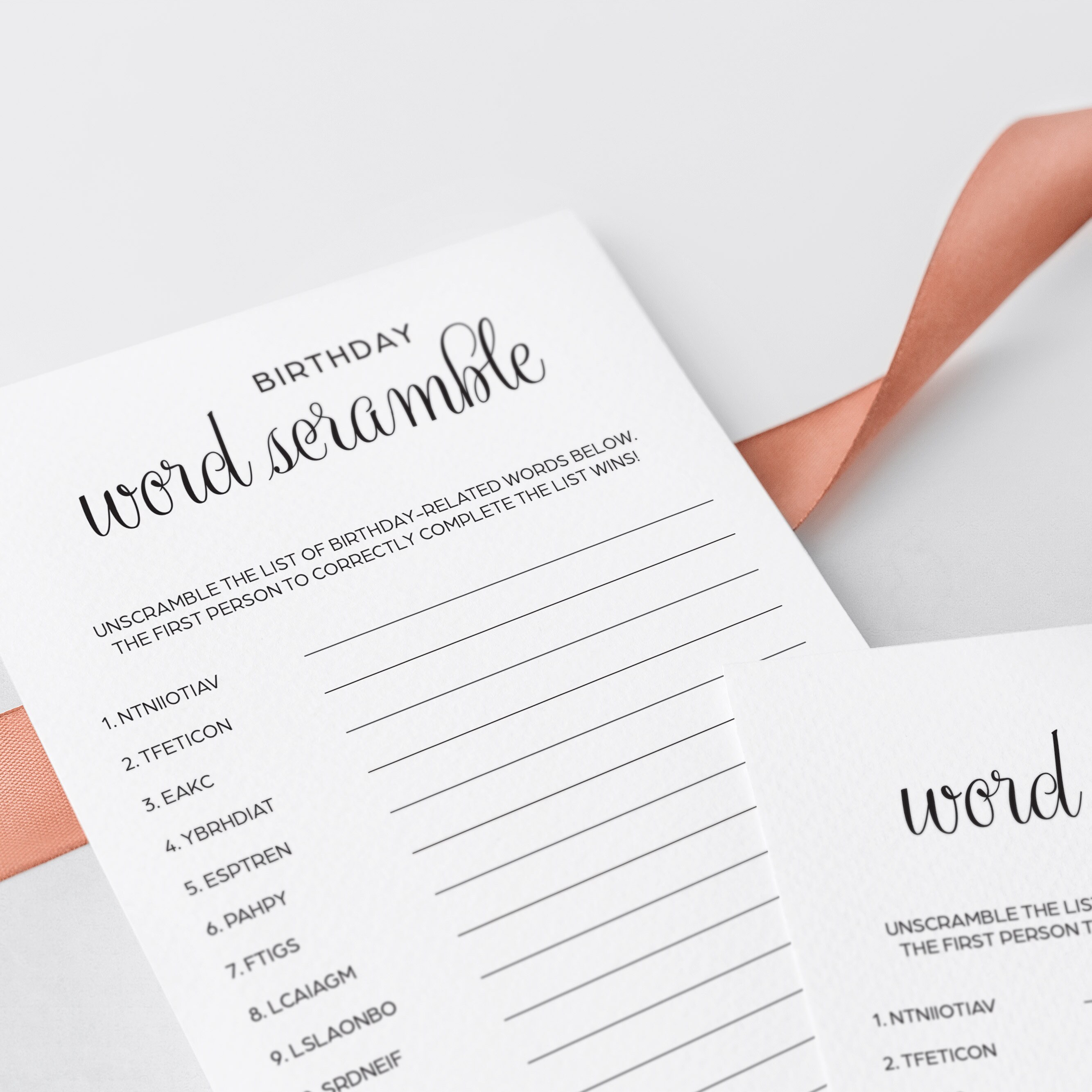 Birthday Word Scramble Game Printable Birthday Party Games - Etsy