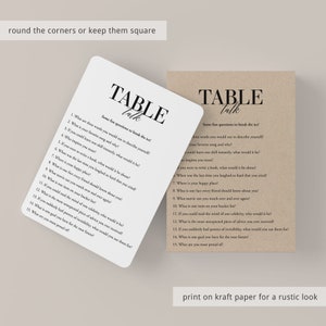 Printable Conversation Starter Table Talk Topics Instant Download ...