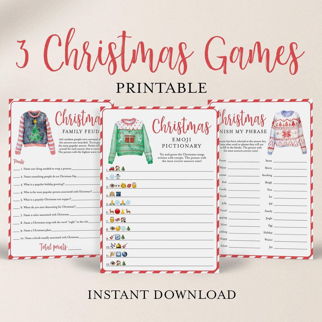Ugly Sweater Party Games Bundle Printable Ugly Sweater Christmas Ugly ...