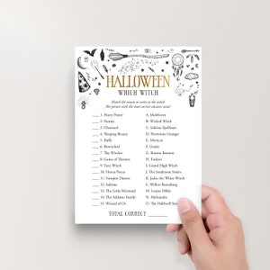 Which Witch Game Printable Halloween Witch Matching Game Witches ...