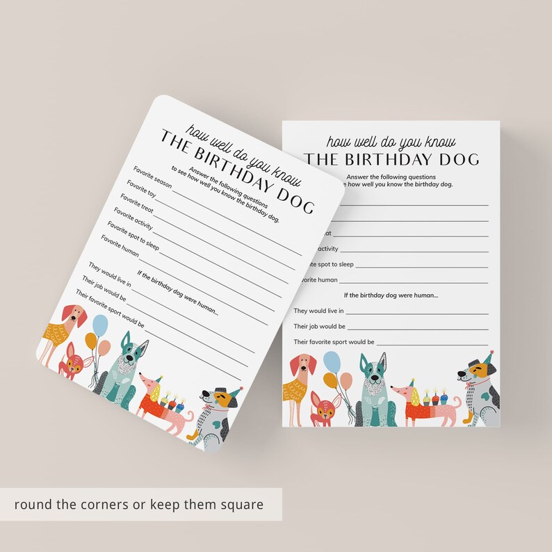 Dog Birthday Party Game How Well Do You Know the Birthday Dog Printable ...