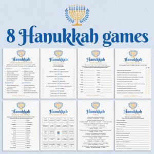 Hanukkah Game Bundle Printable Hanukkah Games for Family Hanukkah Party ...
