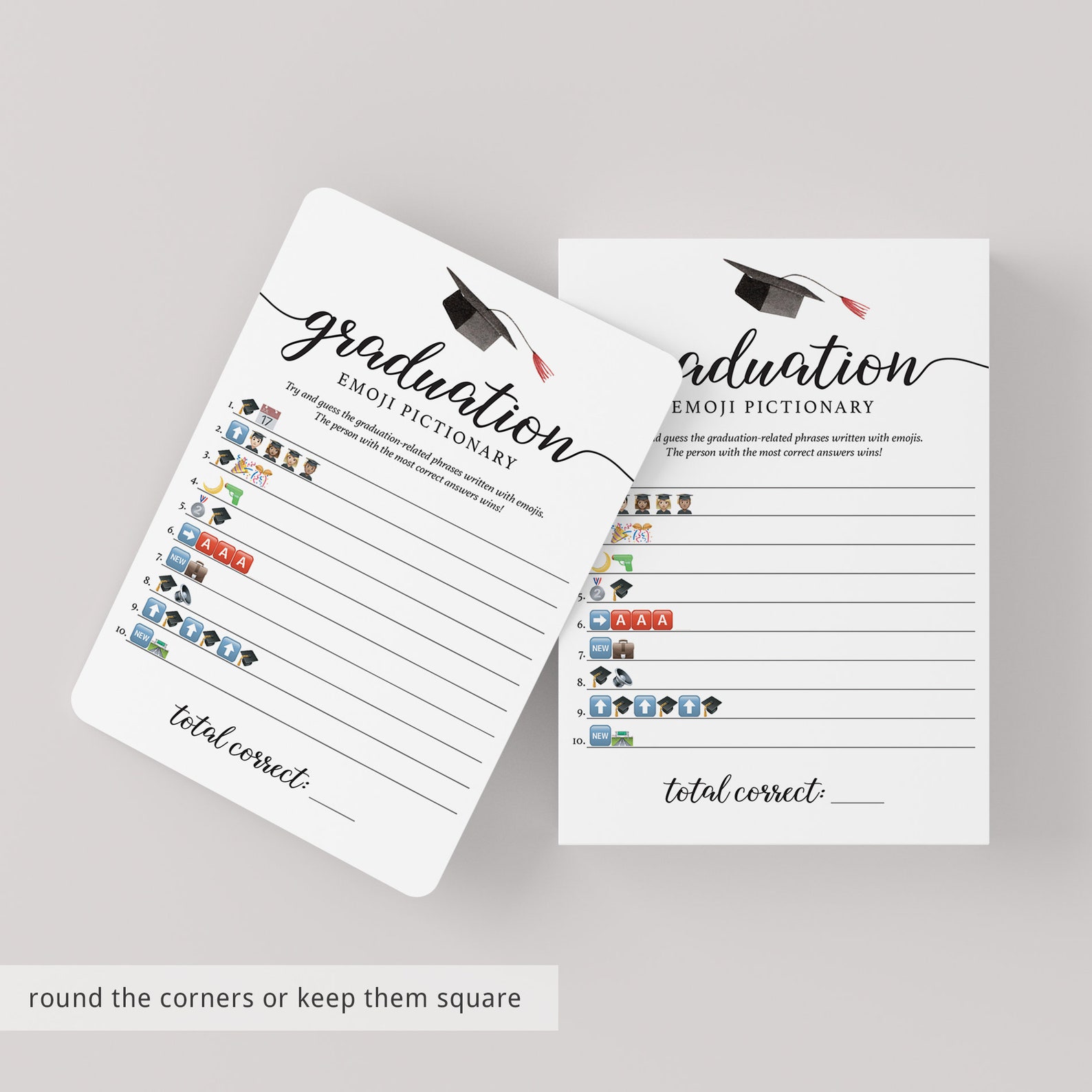 Graduation Emoji Pictionary Game Printable Graduation Games | Etsy