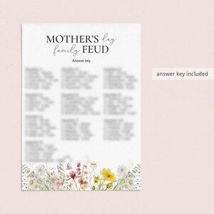 Mothers Day Family Feud Game Printable Mother's Day Feud Mothers Day ...