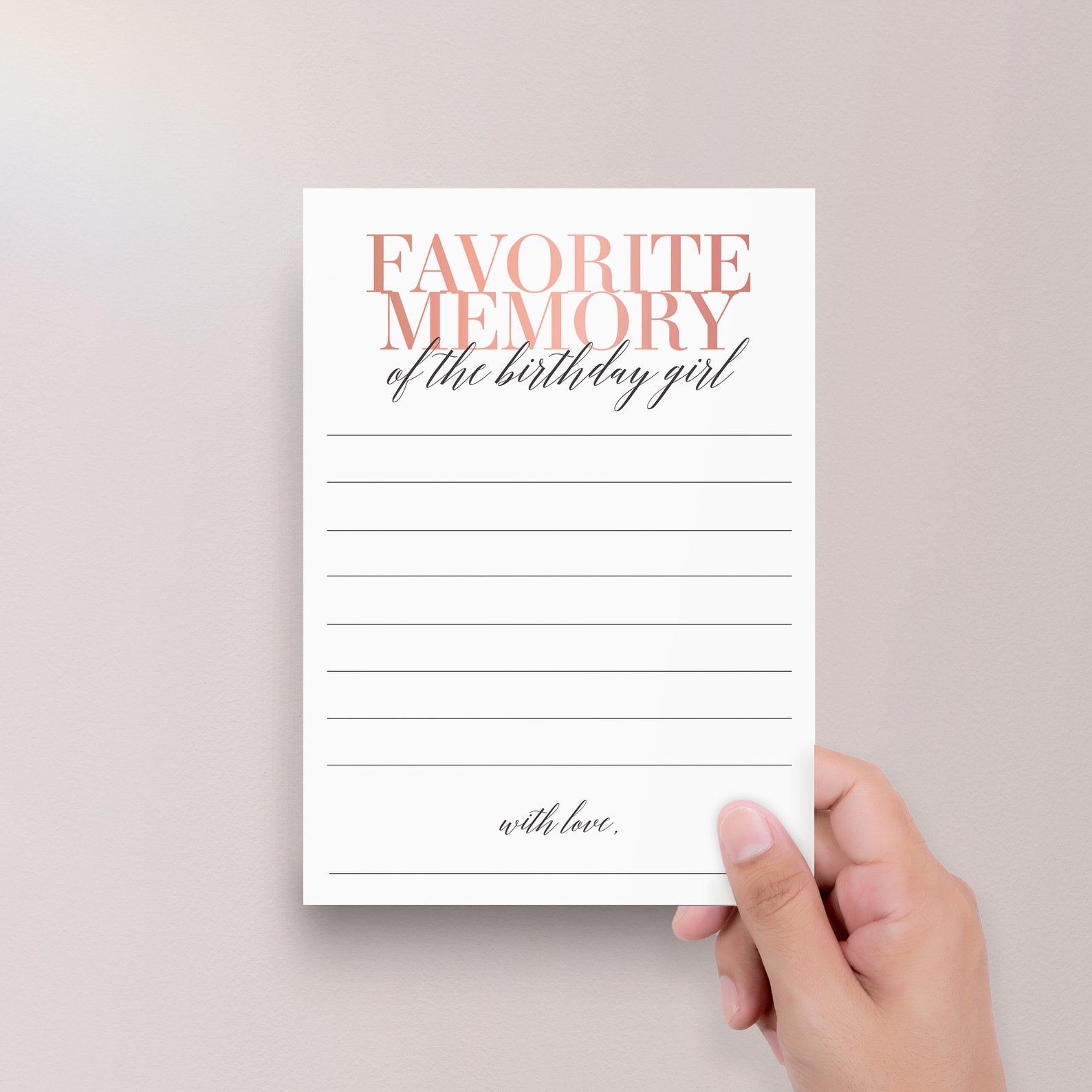 My Favorite Memory of the Birthday Girl Printable Birthday | Etsy