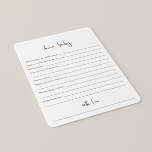 Dear Baby Printable Wishes for Baby Minimalist Dear Baby Cards Instant ...