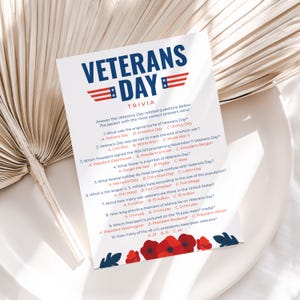 Veterans Day Games Bundle Printable Veterans Day Cards Digital Download ...