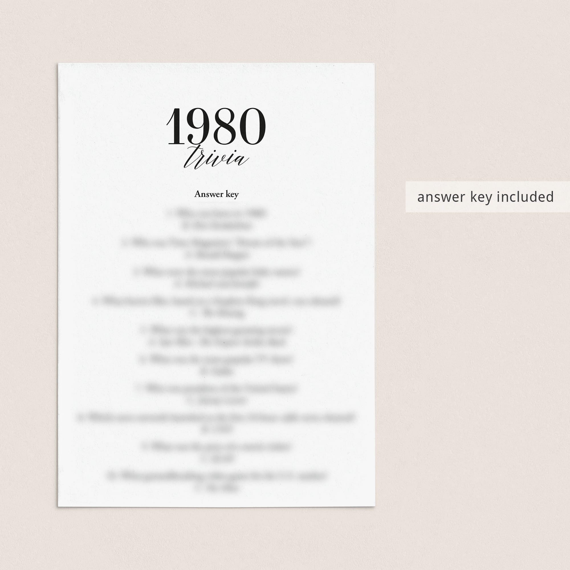 1980 Trivia Facts About 1980 Printable 80s Quiz 46th Birthday Ideas ...