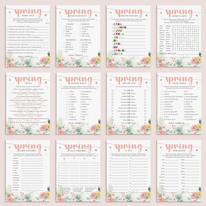 Spring Games Bundle Printable Springtime Activities for Kids and Adults ...