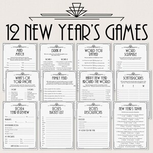 Great Gatsby New Year's Eve Party Games Printable Gatsby Theme New Year ...