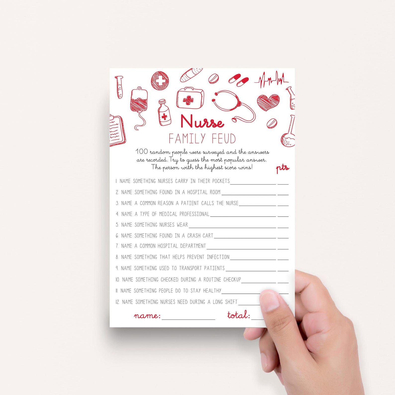 Nurse Game Bundle Printable Nurse Grad Games Nurses Week Activities ...