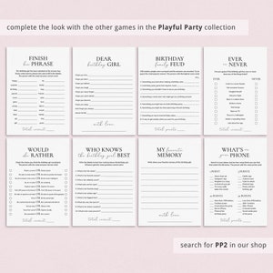 Birthday Would She Rather Game Printable Birthday Party Games for Her ...