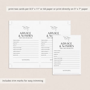 Modern Advice and Wishes for the Graduate Cards Printable Graduation ...
