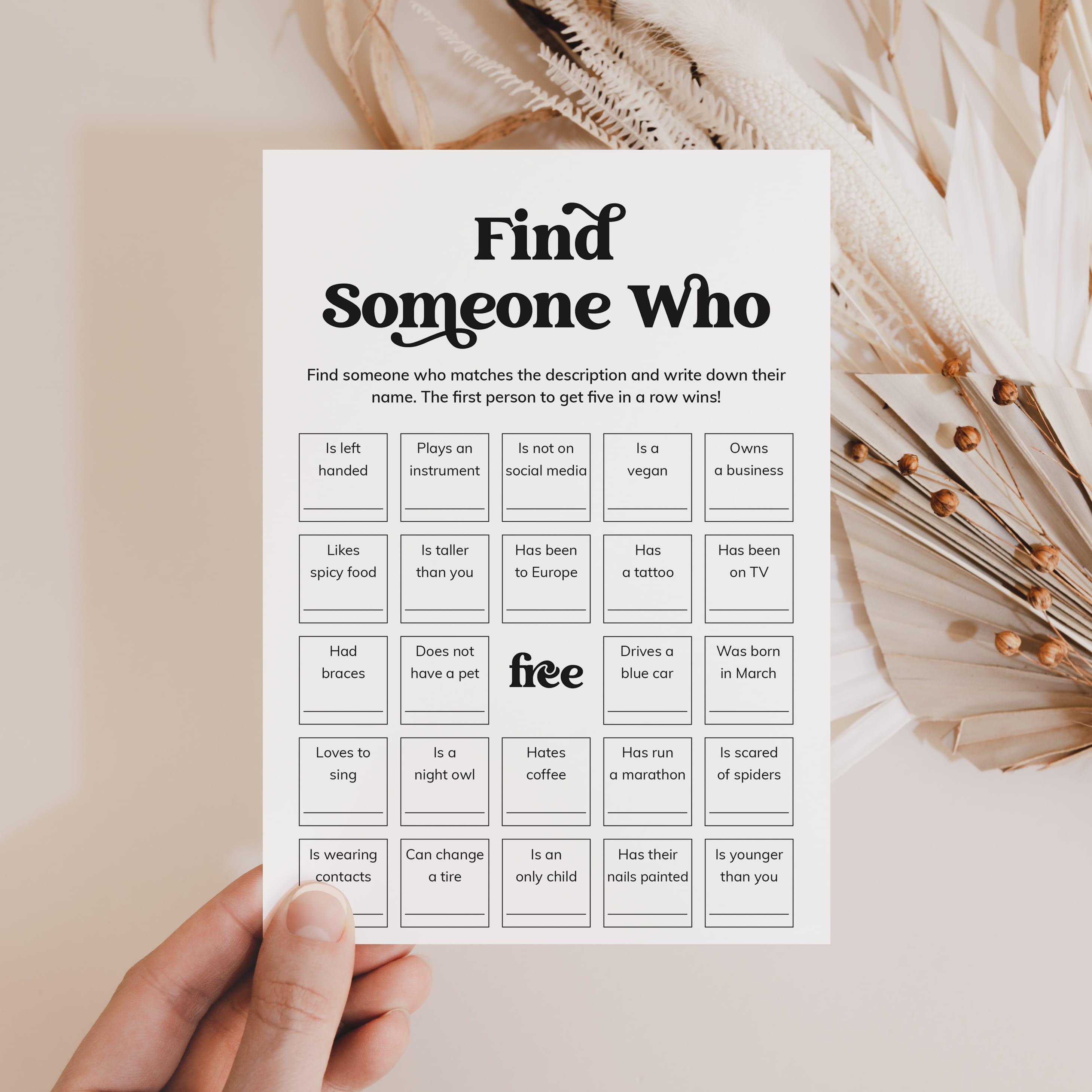 Icebreaker Games Printable Conversation Starters Icebreaker Bingo Get ...