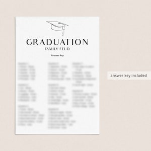 Graduation Family Feud Questions and Answers Printable Graduation Feud ...