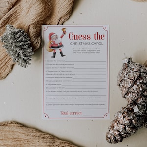 Christmas Carol Riddles Trivia Christmas Game Printable Guess the ...