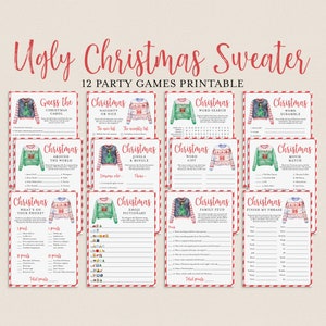 Ugly Sweater Party Games Bundle Printable Ugly Sweater Day Activities ...