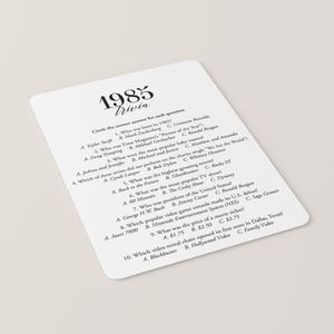 1985 Quiz Printable Fun Facts About 1985 40th Birthday Game Trivia Back ...