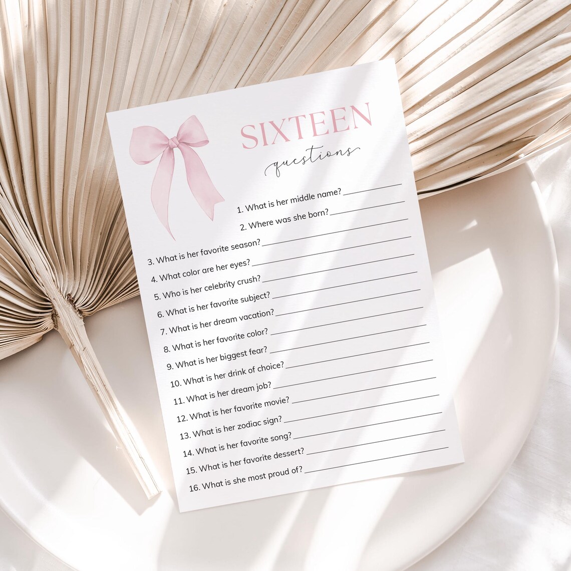 Pink Sweet Sixteen Birthday Games Bow Sweet 16 Birthday Games Coquette ...