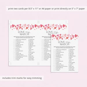 Simple Valentines Party Games Printable Pink Hearts Valentine's Day ...