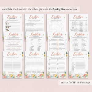Easter Rabbit Match Game Printable Fun Easter Game for Adults Easter ...