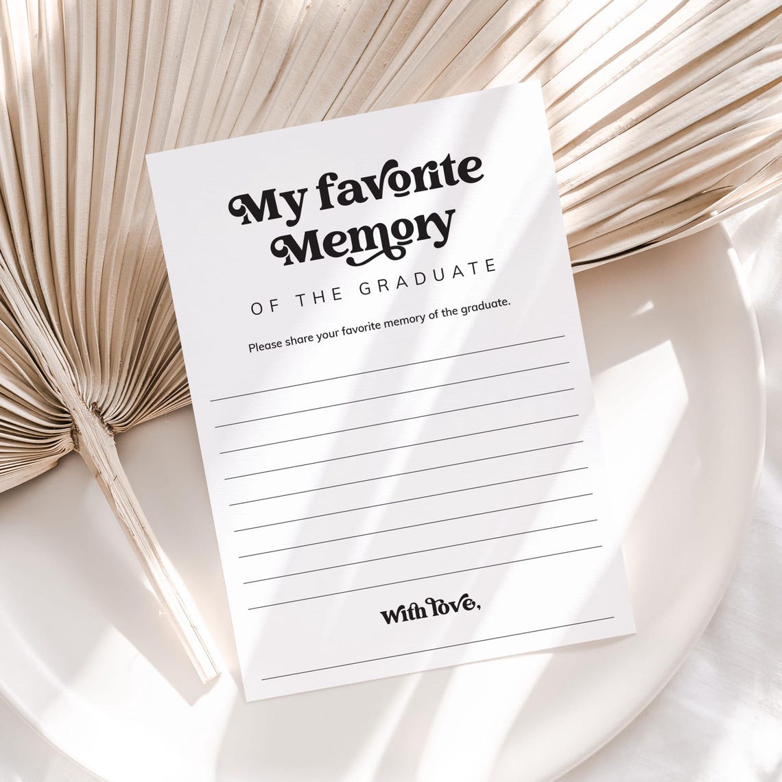 Favorite Memory of the Graduate Cards Printable Graduation Memory Card ...