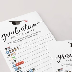 Graduation Emoji Pictionary Game Printable Graduation Games Grad Party ...