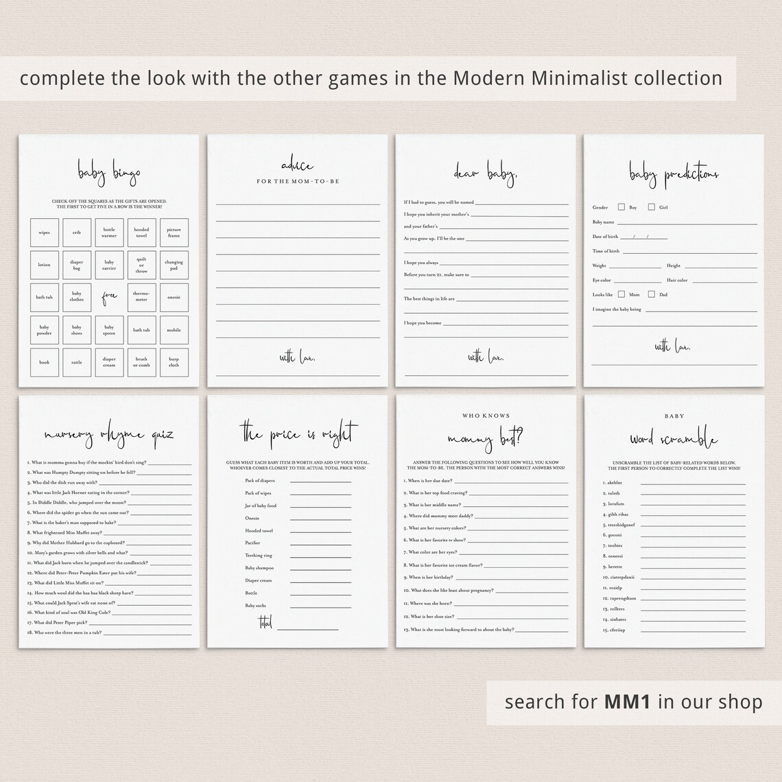 Dear Baby Printable Wishes for Baby Minimalist Dear Baby Cards Instant ...